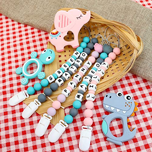 Panny & Mody Personalized Car Seat and Stroller Toys with Name, Customized Stroller Toy Clip with Name - Cute Tortoise(Pink)