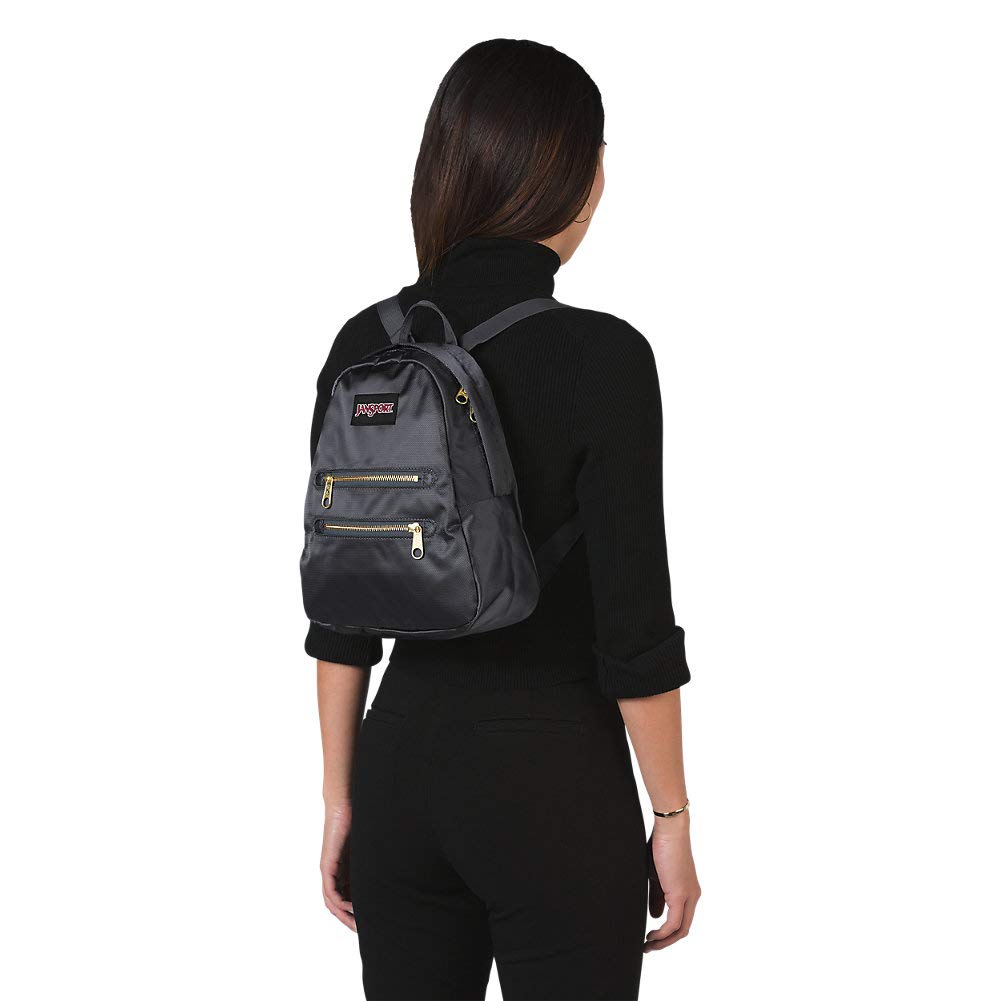 JanSport Half Pint 2 FX Mini Backpack - Perfect Lightweight Daypack, Deep Grey Gold Premium Poly