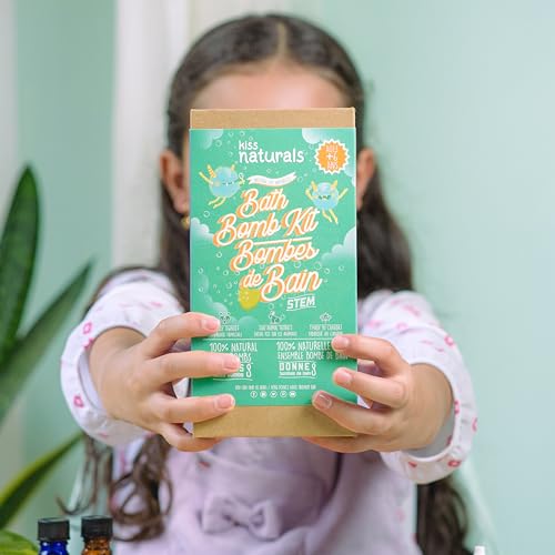 Kiss Naturals - Bath Bomb Making Arts & Crafts Kit with Organic Ingredients - includes Witch Hazel, Natural Fragrances, Silicone Molding Tray - Make 8 Fizzing Bath Bombs - Gift Kit for Boys & Girls