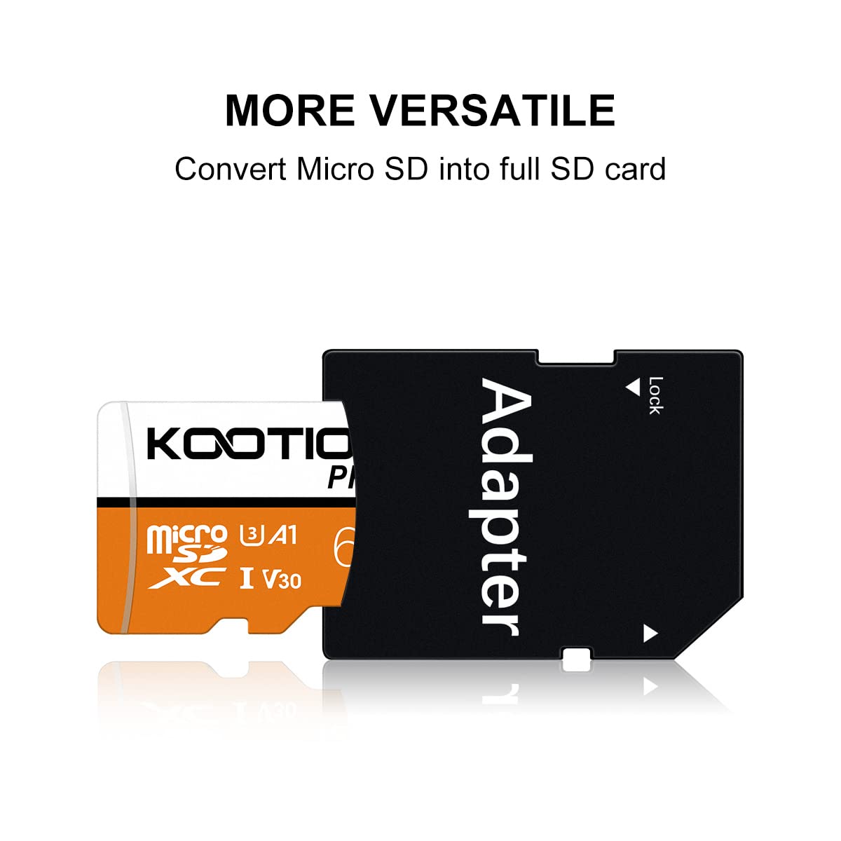 KOOTION 3 Pack 64GB Micro SD Card Ultra Micro SDXC Memory Card 64 GB U3 High Speed TF Card R Flash, A1, U3, V30, 64 GB