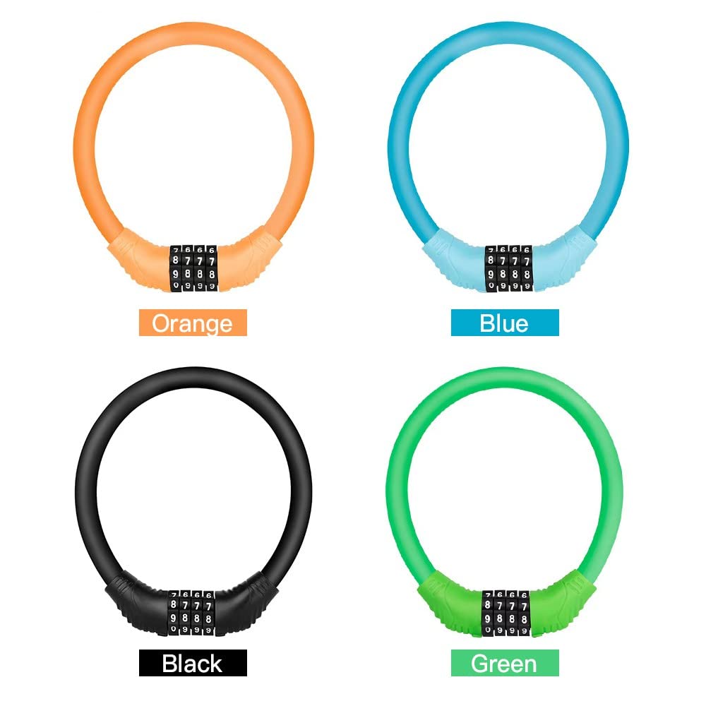MengK Bike Portable Lock 4 Digit Cable Lock Pocket Size Bicycle Lock Security Lock Bike Anti-Theft Code Lock for Bike Electric Scooter