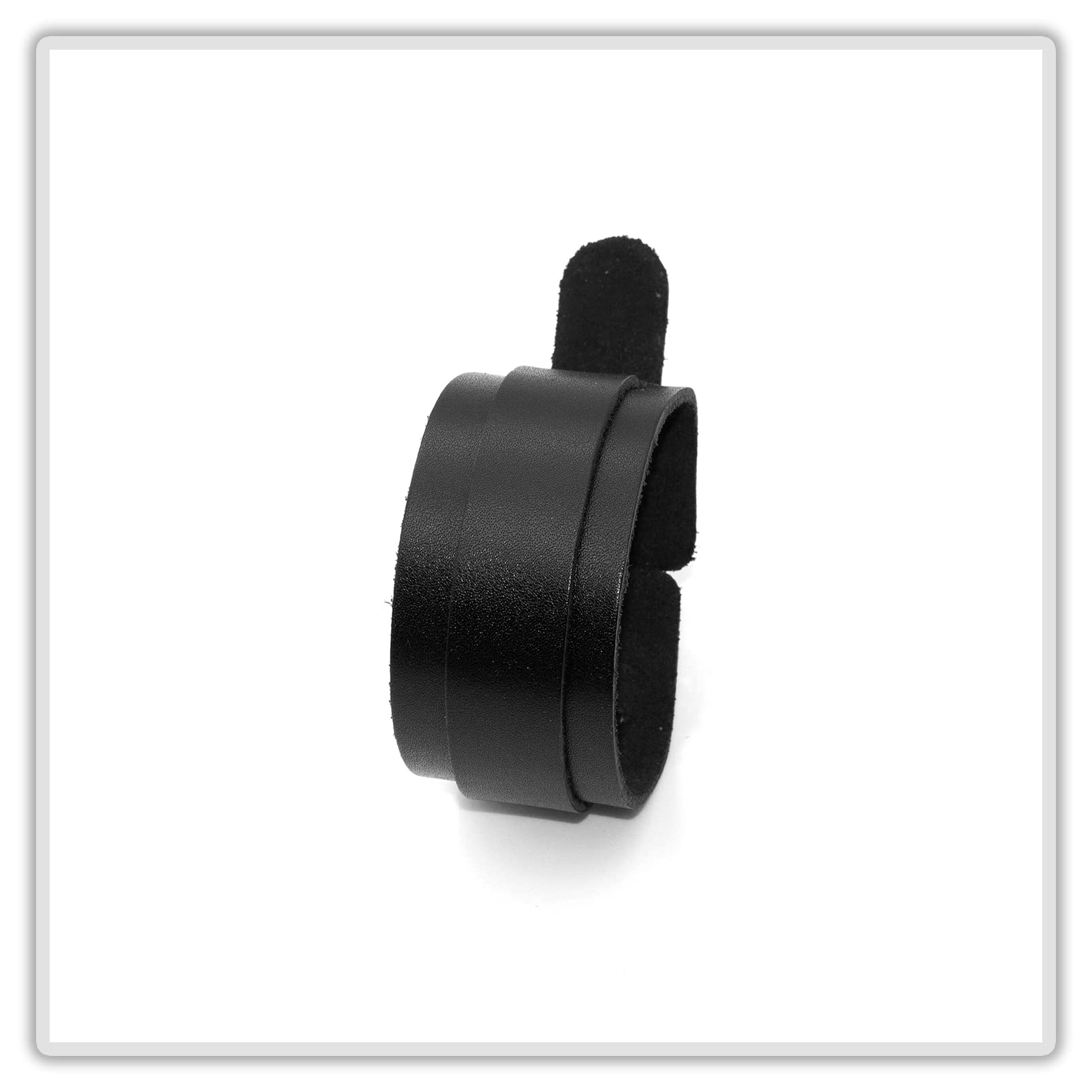Mgutillart Punk Belt Buckle Cuff Bracelet Wide Leather Wrist Bracelet(Black)