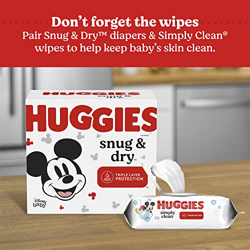 Huggies Size 4 Diapers, Snug & Dry Baby Diapers, Size 4 (22-37 lbs), 27 Count