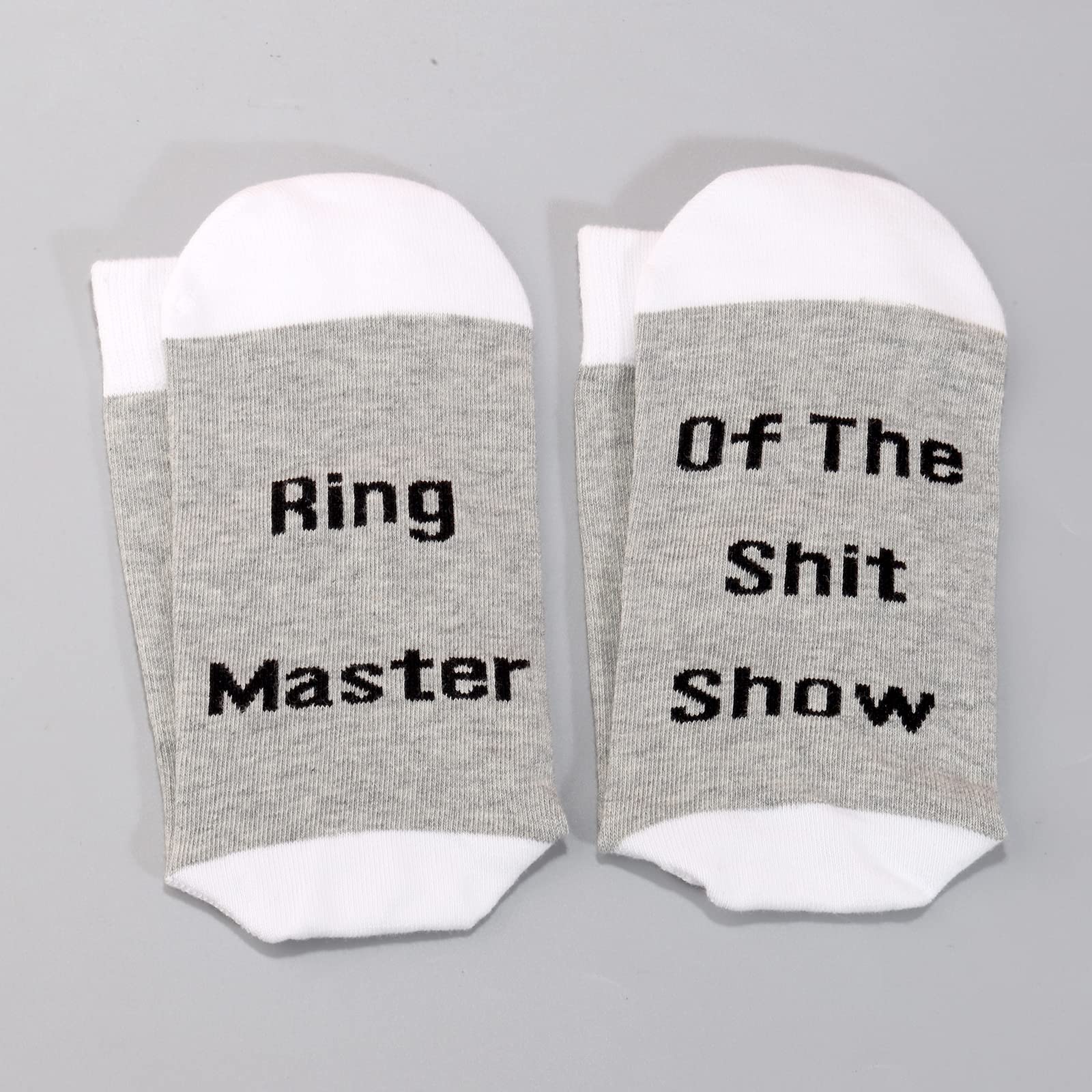 LEVLO Funny Ringmaster Gifts Ring Master Of The Shit Show Socks Mothers Day Gift (2 Pairs/Set - Mid Calf -1)