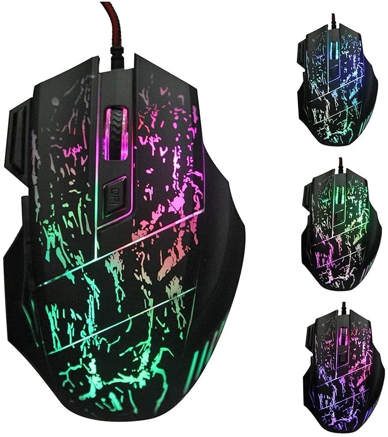 NCRD Gaming Keyboard Mouse Headset & Mouse Pad Kit, LED Backlit Wired