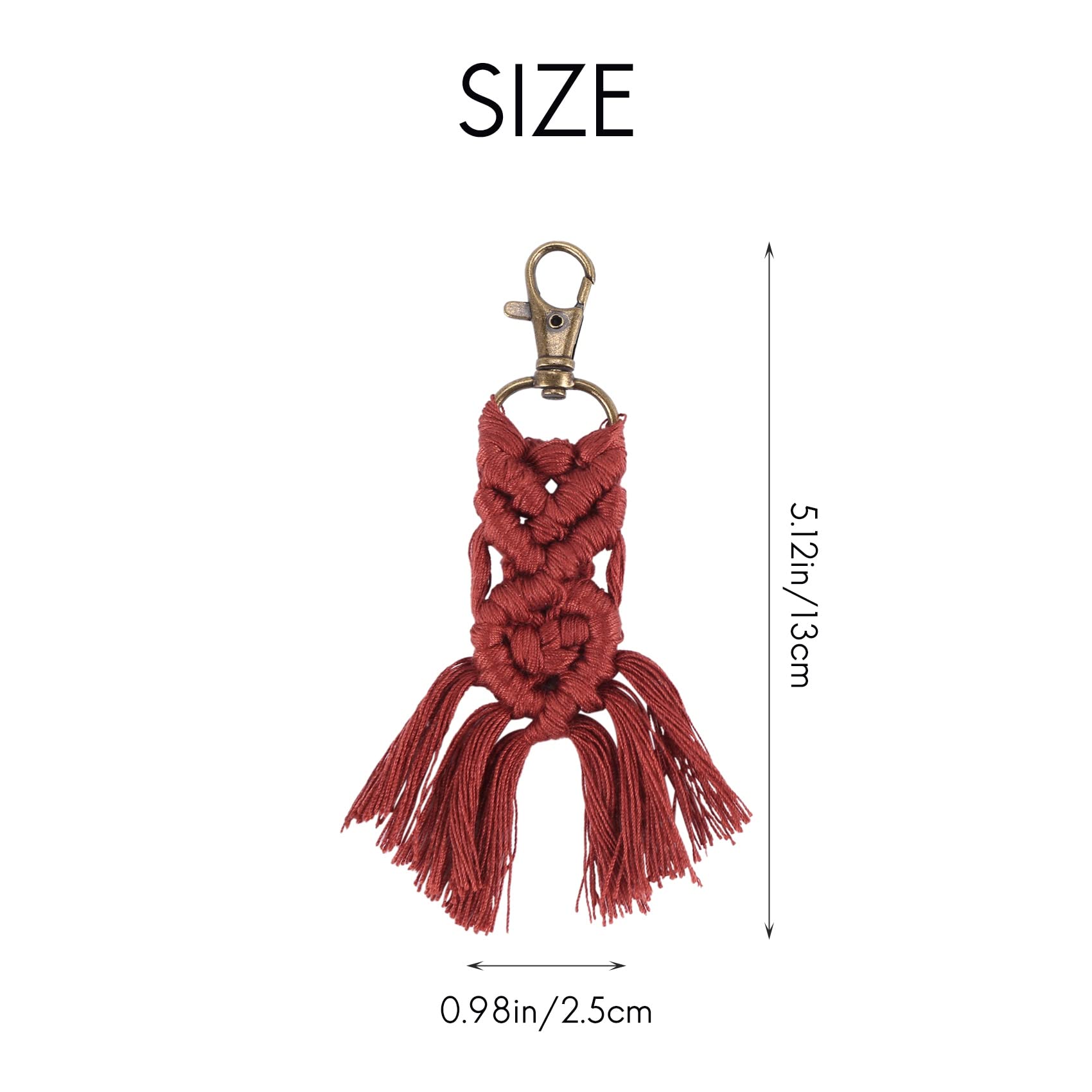 Laiaouay 11 Pcs Macrame Keychains Boho Woven Key with Tassels for Car Key Bag Pendant Purse Charm Unique Gift, Multicolor, 2.5 x 13cm