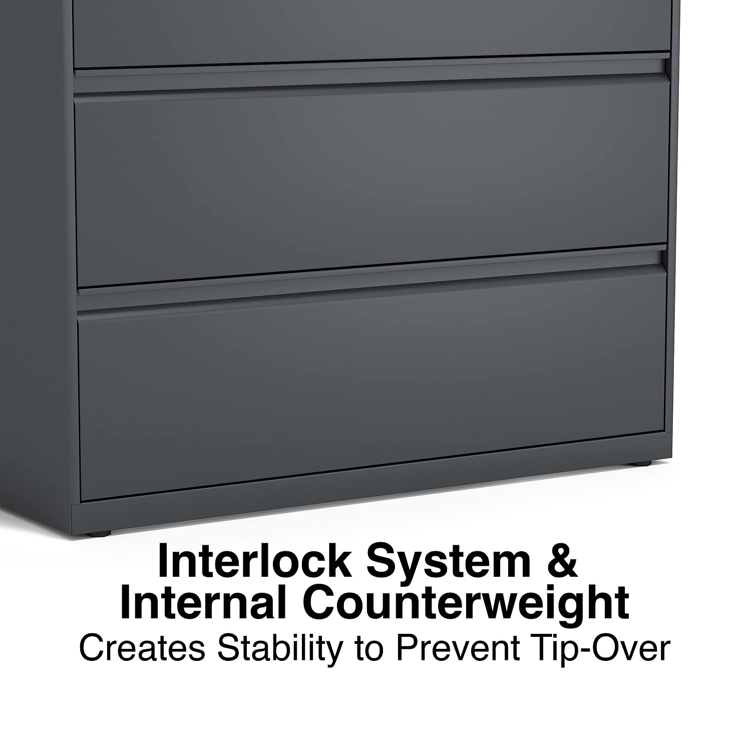 Lorell Fortress File Cabinet, 42 by 18-5/8 by 40-1/4-Inch, Charcoal