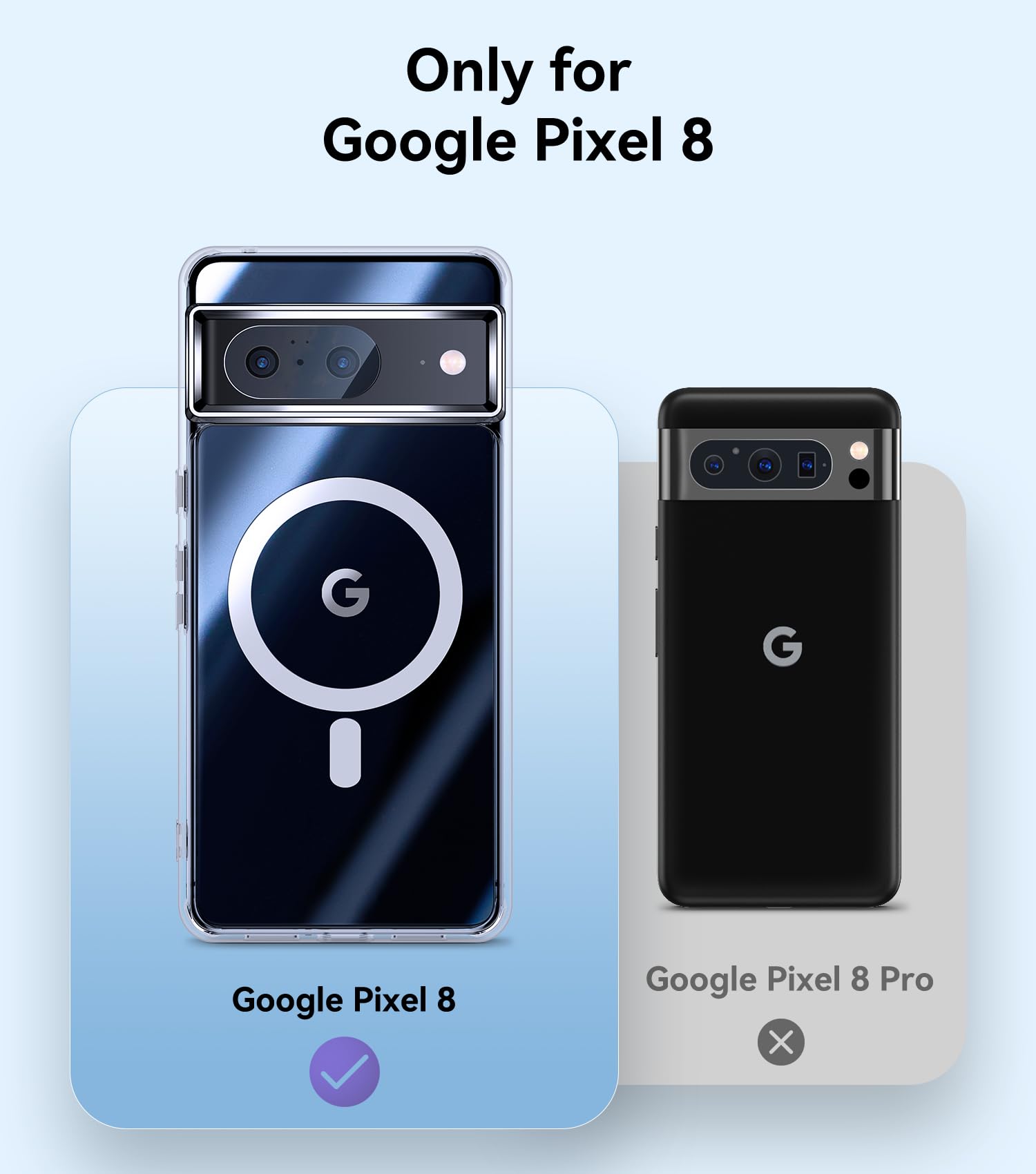 Juntone Magnetic for Google Pixel 8 Pro Case Clear [Compatible with MagSafe] [Non-Yellowing] [10 FT Military Grade Drop Protection] Shockproof Slim Case for Pixel 8 Pro Case, Crystal Clear