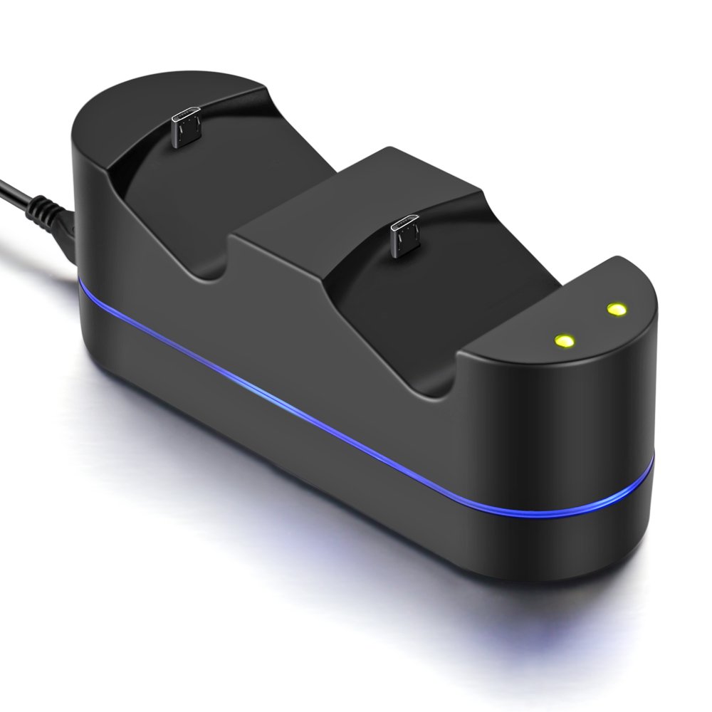 ICESPRING Dual USB Charging Charger Dock Station Stand Controller Charger Replacement for Playstation 4 Charger Kit