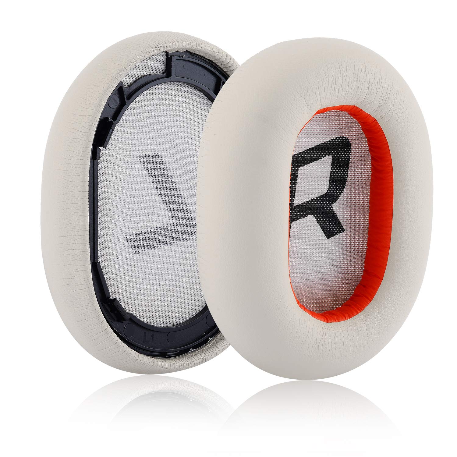 Jarmor BackBeat Pro 2 Earpads, Replacement Protein Leather & Memory Foam Ear Cushion Pad Cover for Plantronics BackBeat Pro 2 Wireless Noise Cancelling Headphones - White