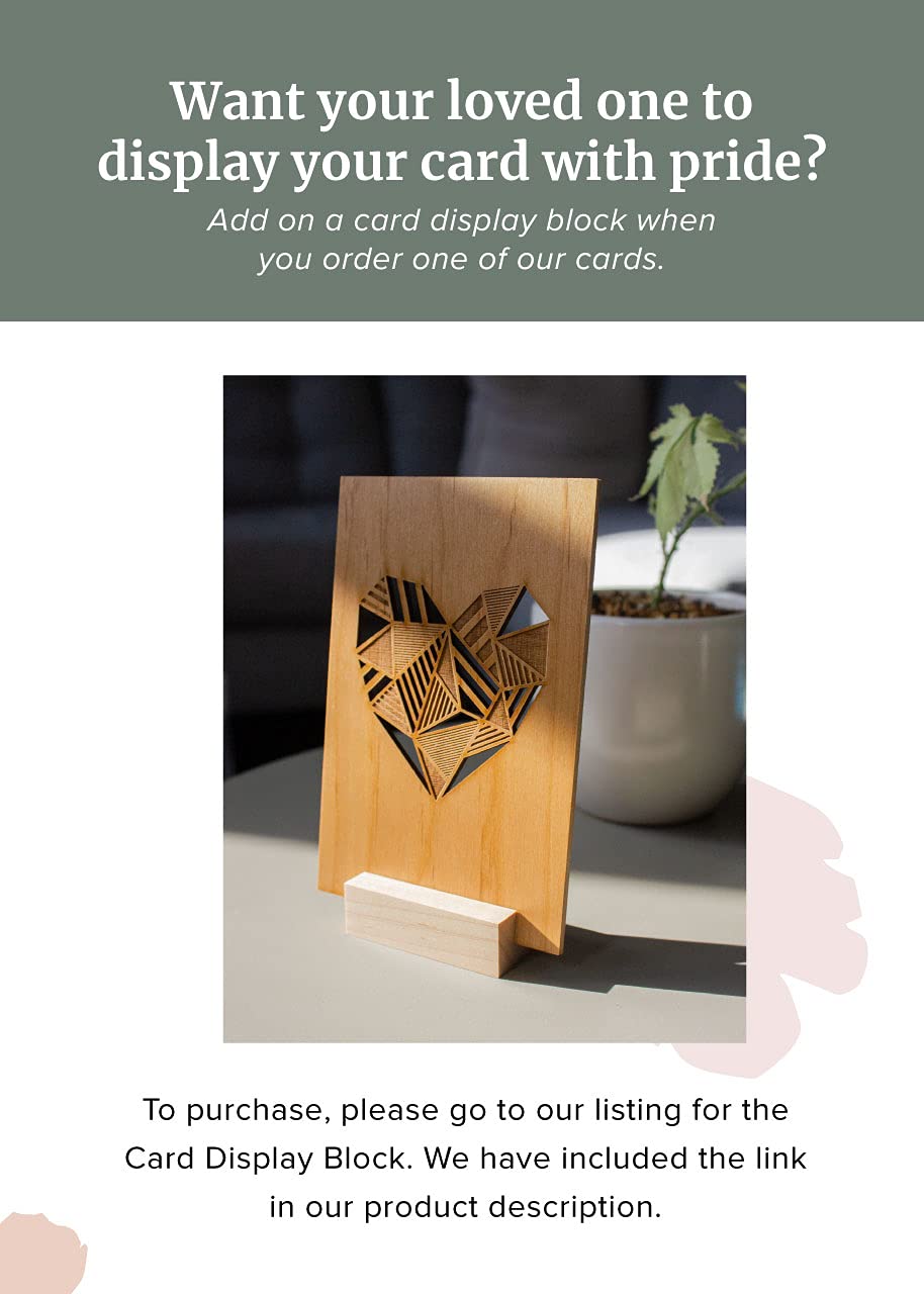 I Carry Your Heart Lovebirds E.E. Cummings Wood Card [Handmade Gifts, Anniversary, Wedding, Birthday, Just Because]