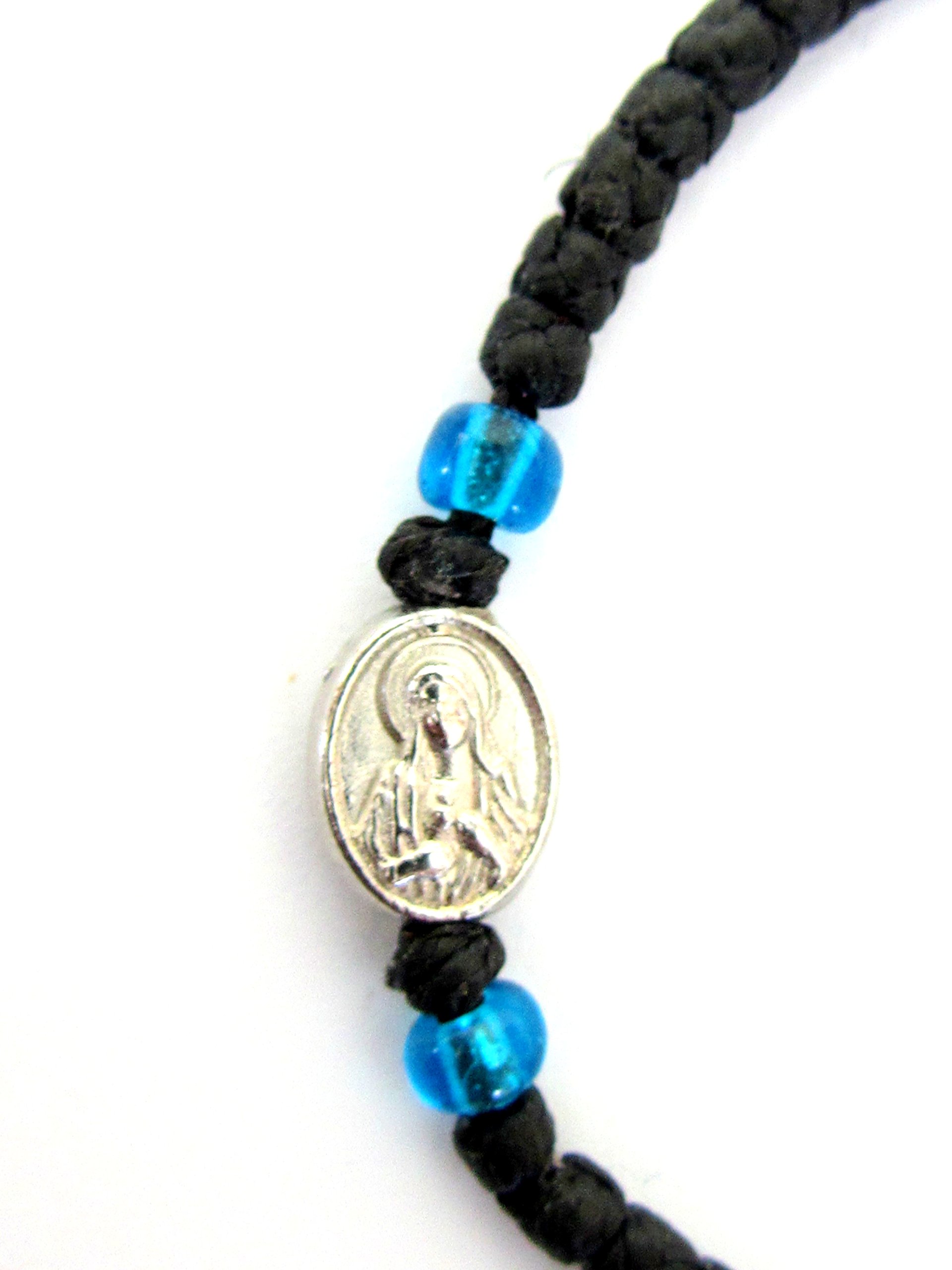 Iconsgr Handmade Christian Orthodox Komboskoini, Prayer Rope Bracelet Black VM1