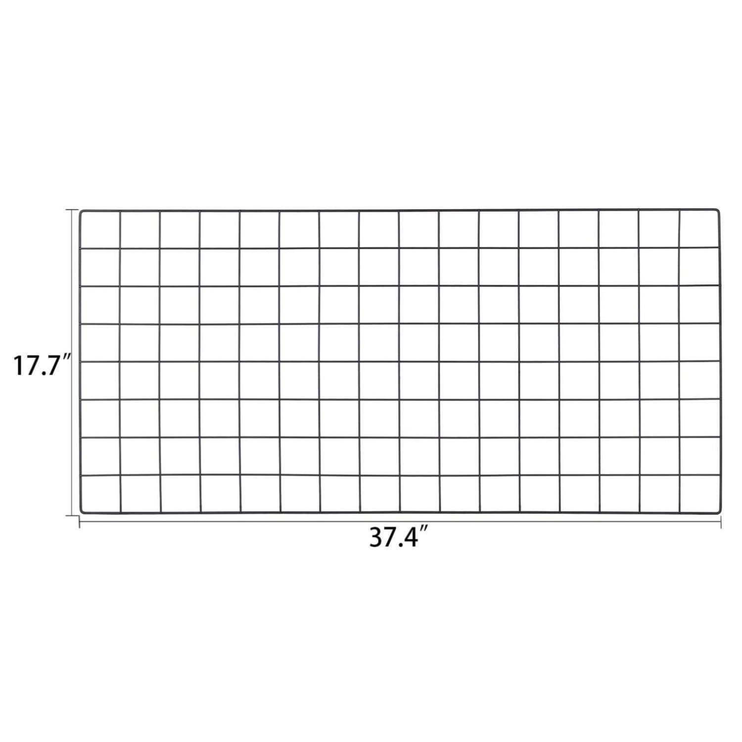 Yash Metal Wire Grid Panel, Display Organizer, Postcard, Wall Artwork Display for Home Office Living Room Dorm Room, Kitchen Storage Grid Wall, 37.4" X 17.7", Pack of 2 Pcs, Black