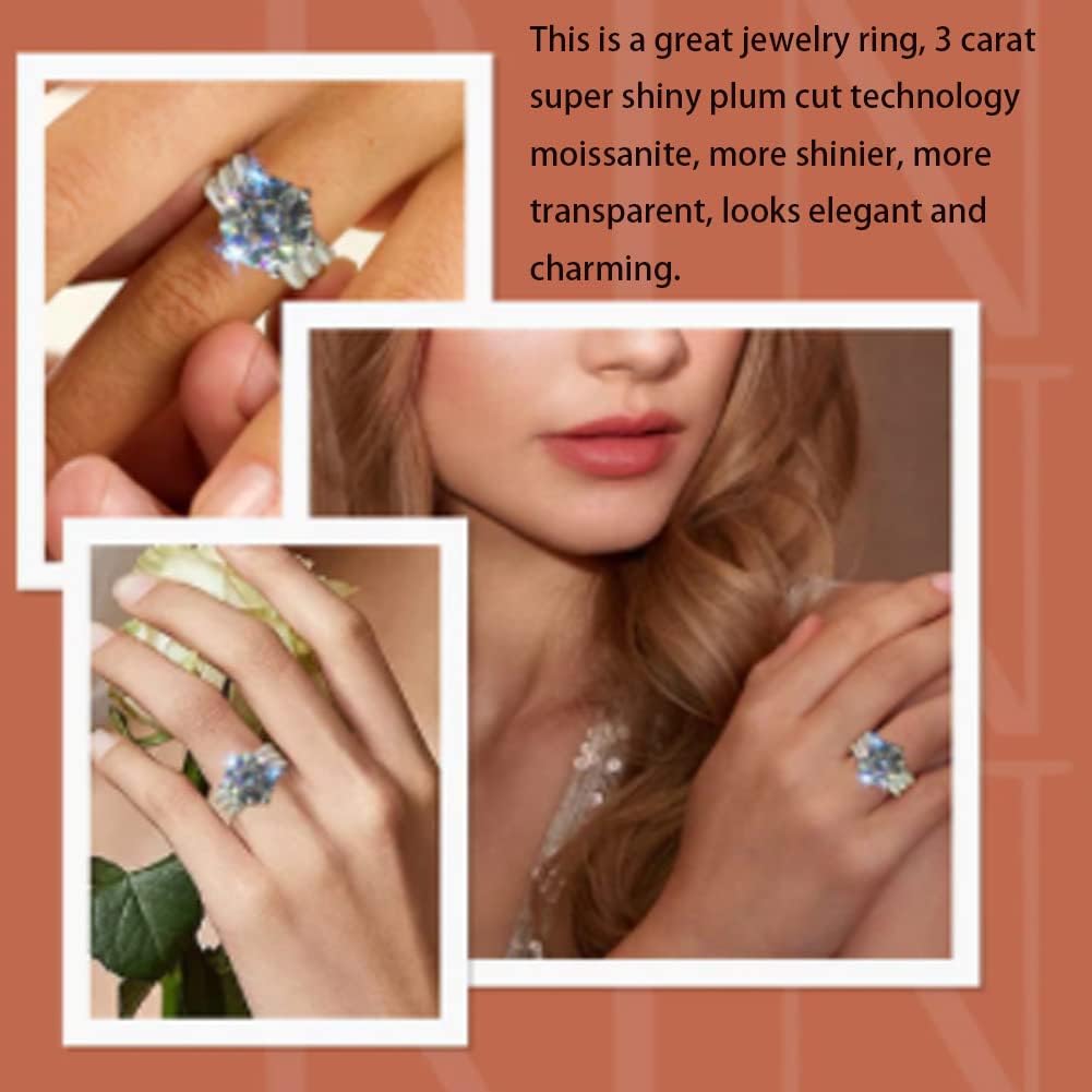 MJJLT Super Flash Diamond Ring, Bridal Set Elegant Rings Women Wedding Engagement Fashion Jewelry,Full Shiny Cubic Zircon Female Ring-No.8