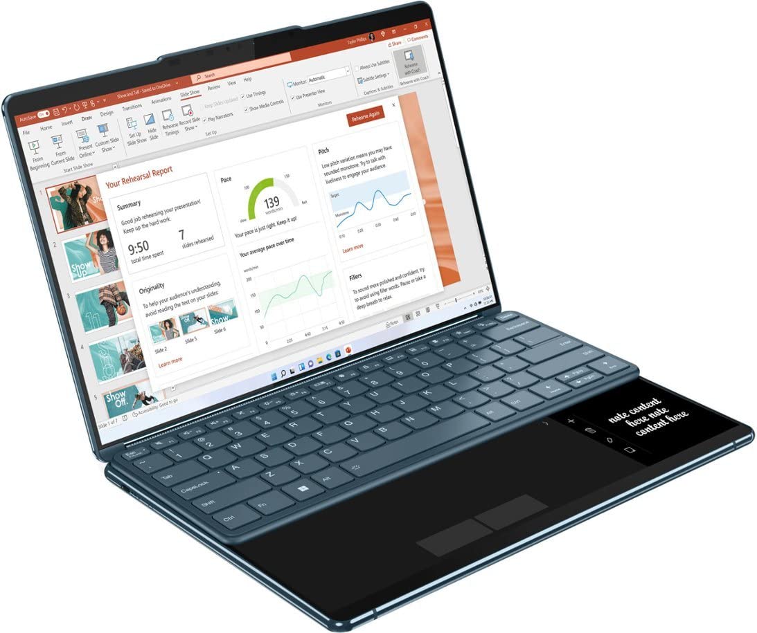 Lenovo Yoga Book 9i 2-in-1 13.3" 2.8K Dual Screen OLED Touch Laptop - Intel Core i7-1355U with 16GB Memory - 512GB SSD - Tidal Teal - US Version (512GB- US Model Warranty)
