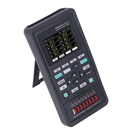 Multi Channel Temperature Detector, U Disk Storage Function Type C Communication Temperature Data Logger 100-240VAC Plug High Accuracy for Electronics Testing(US Plug)