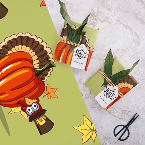 InterestPrint Thanksgiving Pattern Turkey Gift Wrapping Paper Gift Paper for Birthday, Holiday, Graduation 1 Piece