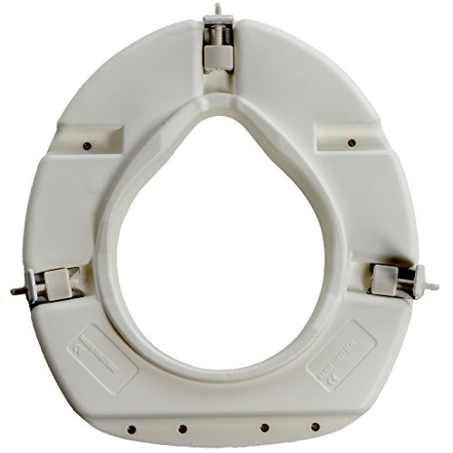 PCP Universal Fit 3 Inch Elevated Toilet Seat, Low Profile Rise Height Lift, Tightening Stability Lock, Portable Bath Safety Commode Support