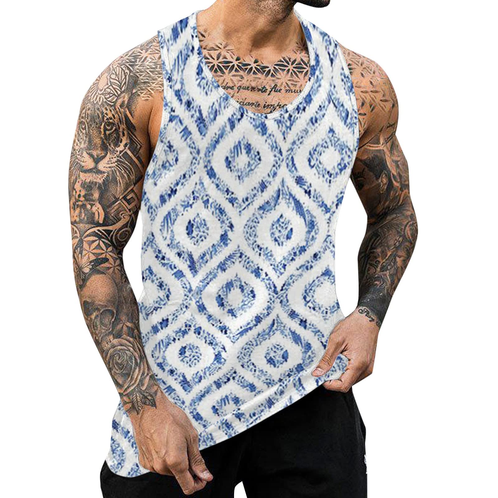 Men's 3 Pack Dry Fit Y-Back Muscle Tank Top Tank Tops Men Black #zyoptiop***