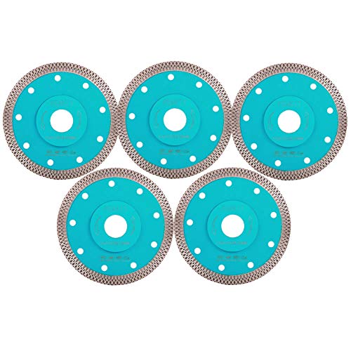 PEAKIT Supper Thin Tile Blade 4.5 Inch 5 Pack Diamond Porcelain Saw Blade Ceramic Cutting Disc Wheel for Angle Grinder
