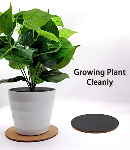 KITLAB Cork Plant Coasters, Double Layers 6 Inch Cork Planter Coaster, Absorbent Cork Plant Mats, Cork Plant Coasters for House Plants, 6 Pcs