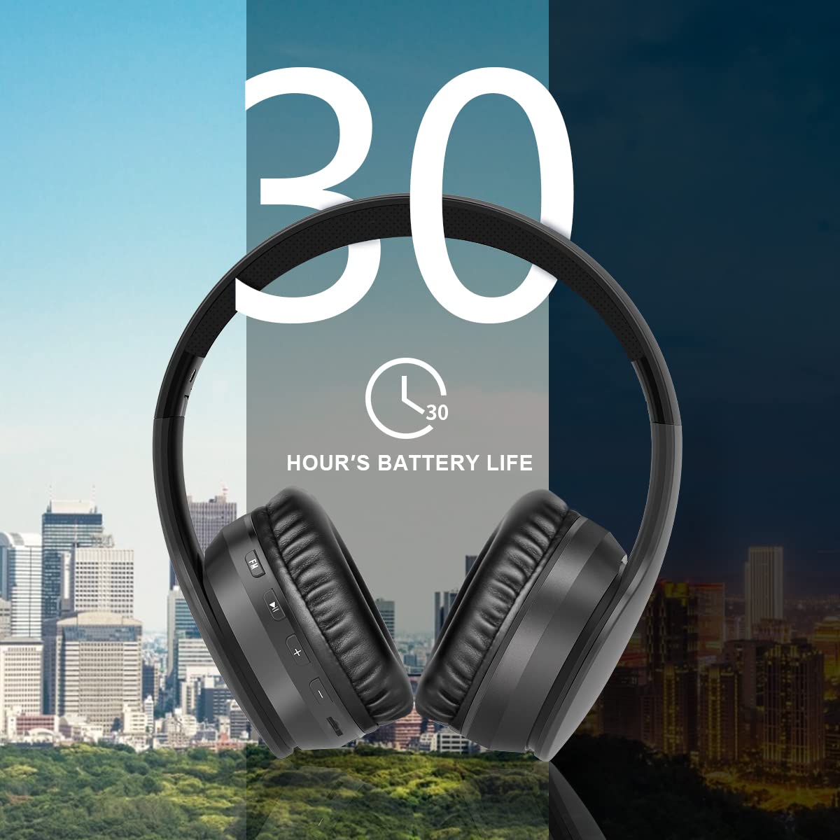 I love e iFecco Wireless Bluetooth Headphones Over-Ear, Foldable HiFi Stereo Headset with Built-in Microphone and Soft Protein Earpads for Travel, Home, Office