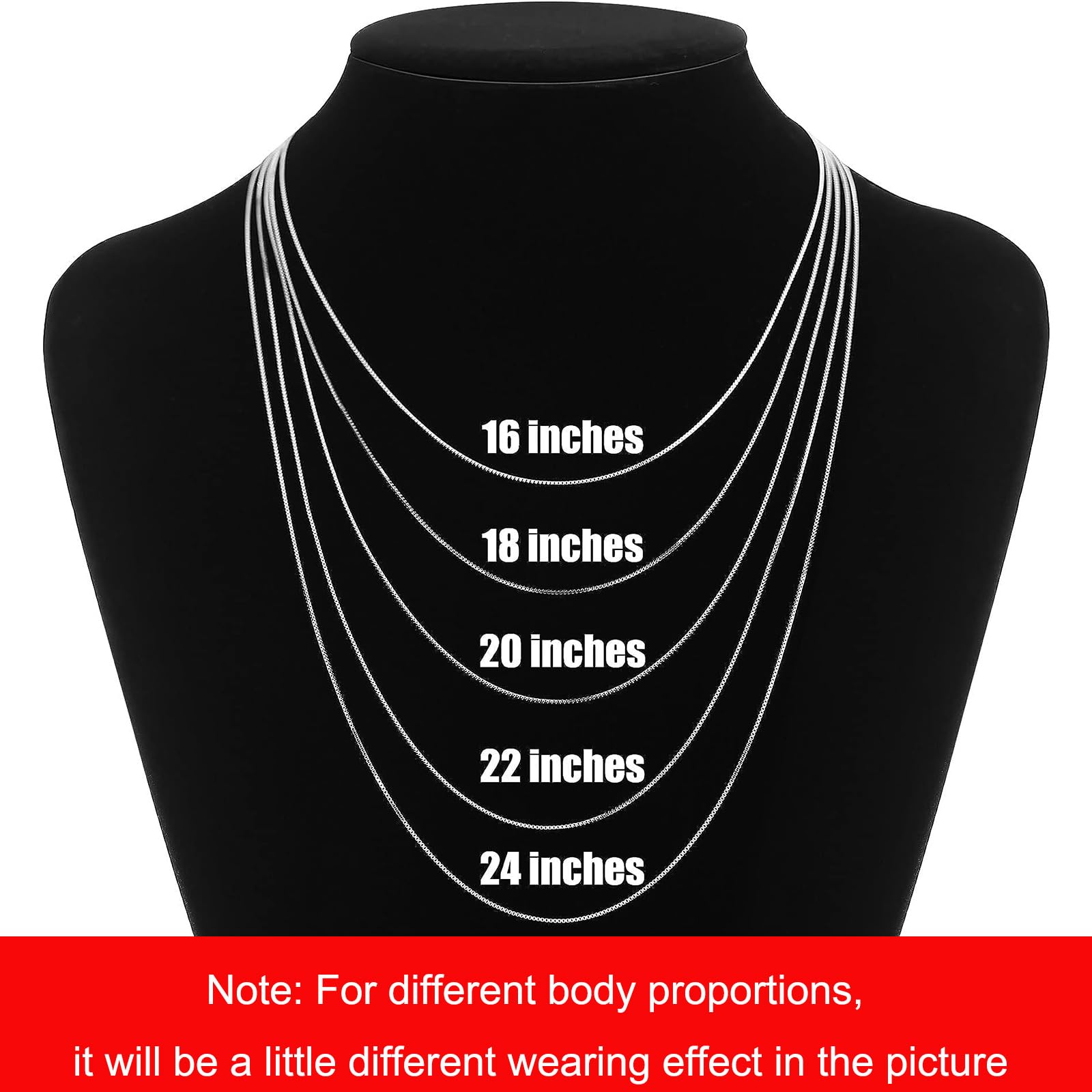 Matoa Solid 925 Sterling Silver Italian 1mm Box Chain Necklace for Women, Super Thin & Strong Necklace Chain 22 Inch