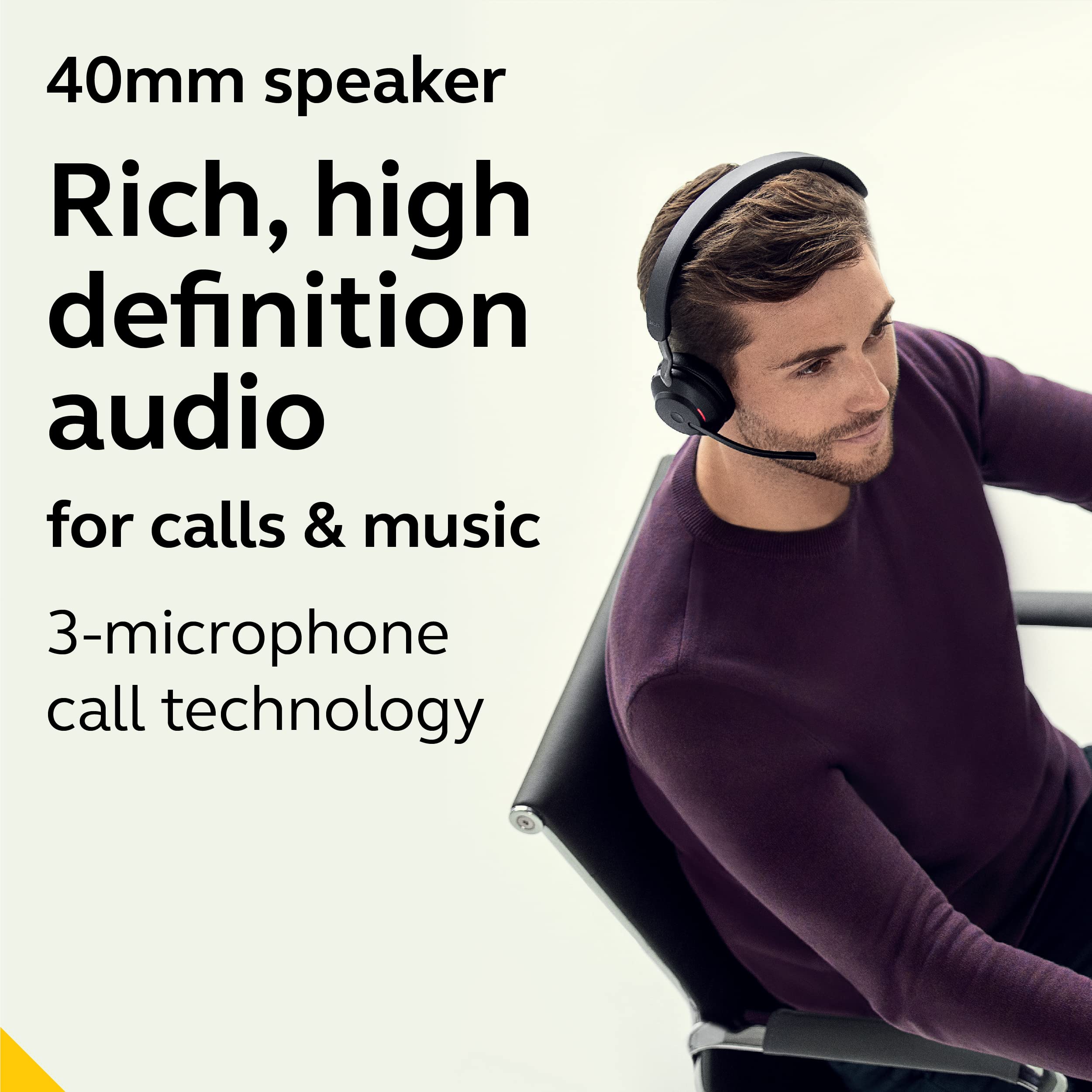 Jabra Evolve2 65 USB-C MS Mono with Charging Stand - Black Wireless Headset/Music Headphones