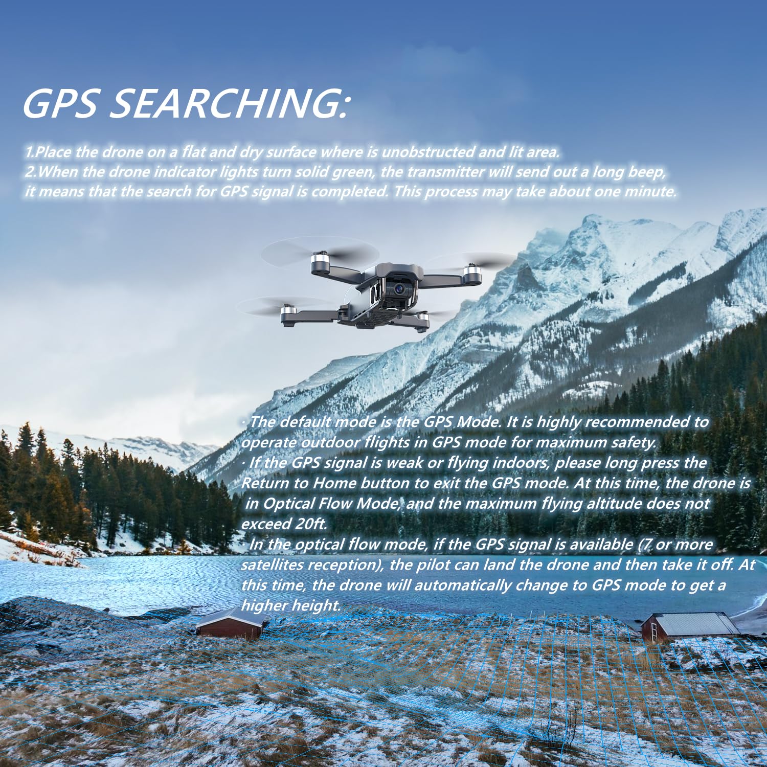 Holyton Drones with Camera for Adults 4k, HT50 Drone with Remote Control Camera, GPS Quadcopter Auto Return, Follow Me, Brushless Motor, Circle Fly, Waypoint Fly, Altitude Hold, Headless Mode