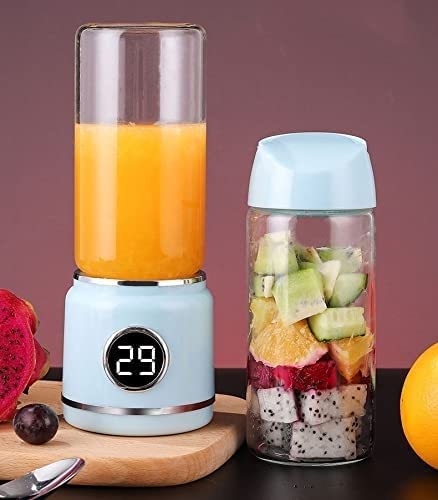 MXJCC Personal Blender Cup, Portable Blender for Shakes and Smoothies, Luium Mini Blender USB Rechargeable, with 6 Blades for Travel, Kitchen, Gym, Office (Color : Pink)