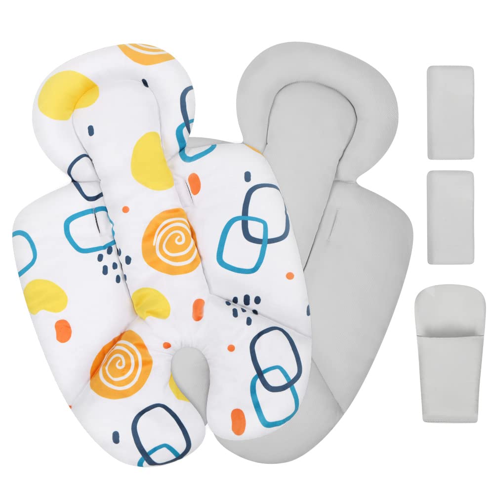 Infant Insert, Compatible with 4Moms RockaRoo and MamaRoo, includes 3 Strap Pad, Breathable Mesh Fabric, Plush Soft Newborn Insert with Head and Body Support