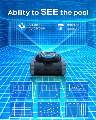 WYBOT High-end Cordless Wall Climbing Robotic Pool Cleaner with APP Mode, Smart Mapping Tech, Lasts 180mins, Automatic Pool Vacuum Robot with Powerful Suction, Fast Charging Fit for Inground Pools