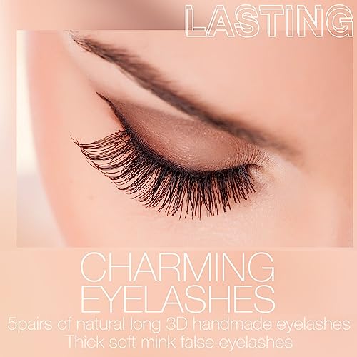 Lashes that Look Like Extensions, Strongly Adhesive Fake Eyelashes, Eye Lashes Sets Pack Natural Look, Cat Eye Wispy Lashes Set , Lash Extension Kit for Self Application, Volume Lash Strips, Lash Clusters with Glue & Tweezers