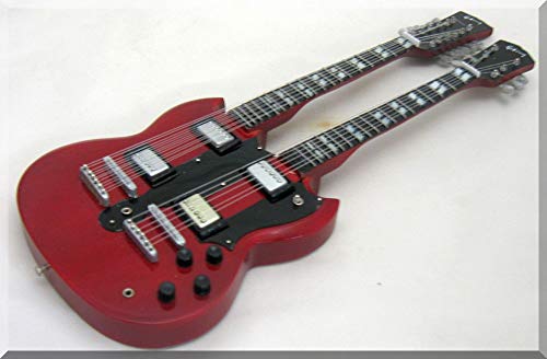Jimmy Page Miniature Guitar Doubleneck w/ Guitar Pick