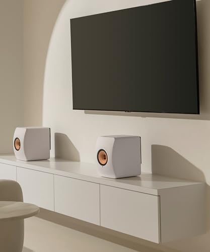 KEF LS50 Wireless II Powered Bookshelf Speakers - Pair (Mineral White)