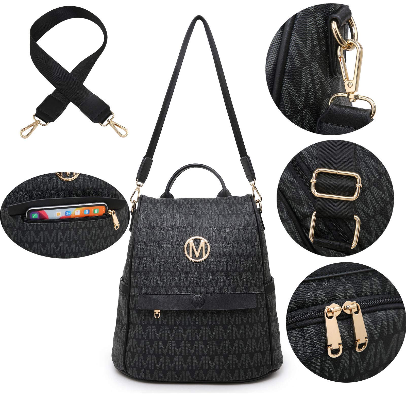 MKP Women Fashion Backpack Handbags with Matching Wallet