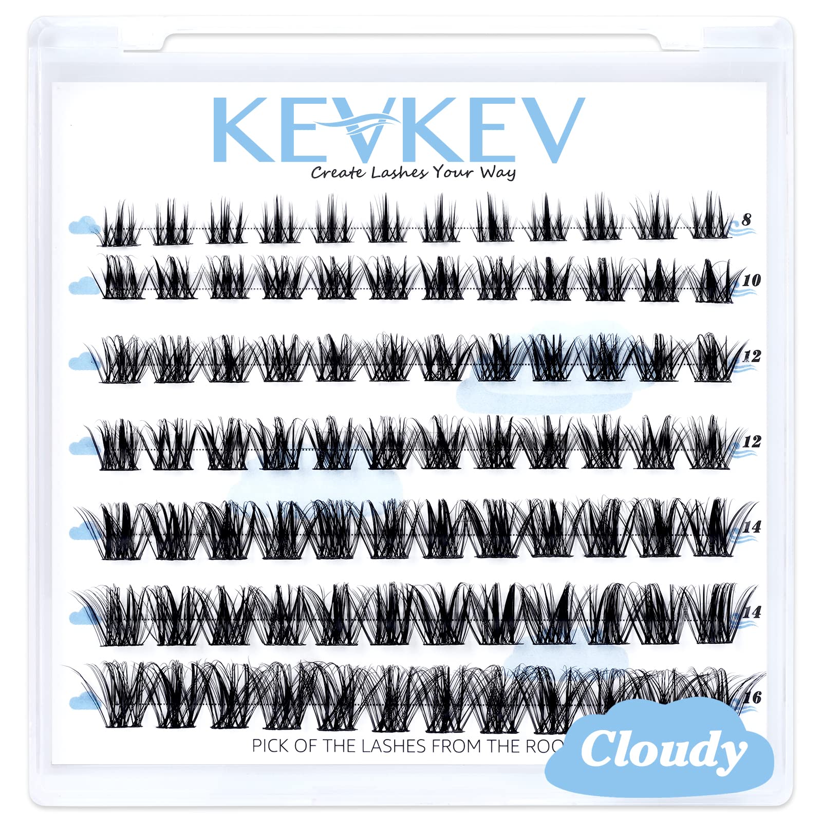 Lash Clusters 84 Pcs Cluster Lashes Natural Look DIY Lash Extension Lashes That Look Like Extensions Wispy Lashes Fluffy Eyelash Clusters Thin Band & Soft (Cloudy,D-8-16mix)