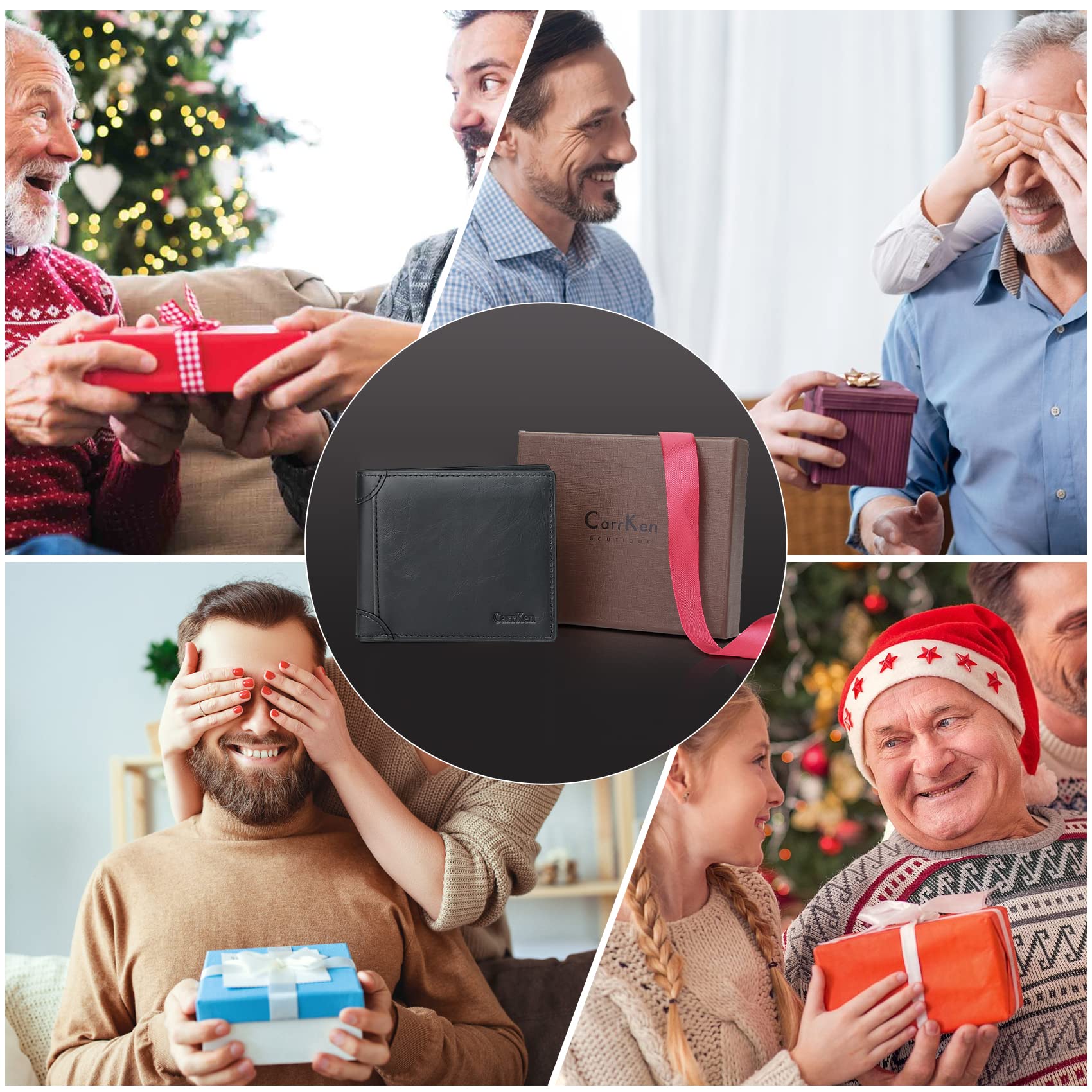 Mens Wallet Super Large Capacity Bifold RFID Blocking Wallet with Coin Pocket Bifold wallets for men in Stylish Gift Box (Black)