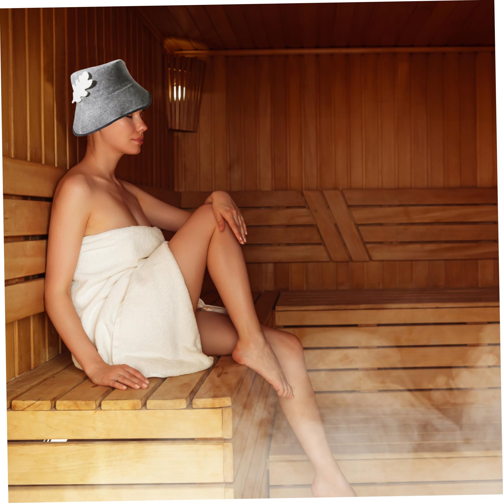 Wedhapy 2PCS Sauna Hat for Men Felt Water Absorbent Sauna Hat for Women Men Regulate Temperature Fisherman's Sauna Cap Reusable Banya Hat for Sauna Longer,Style 1