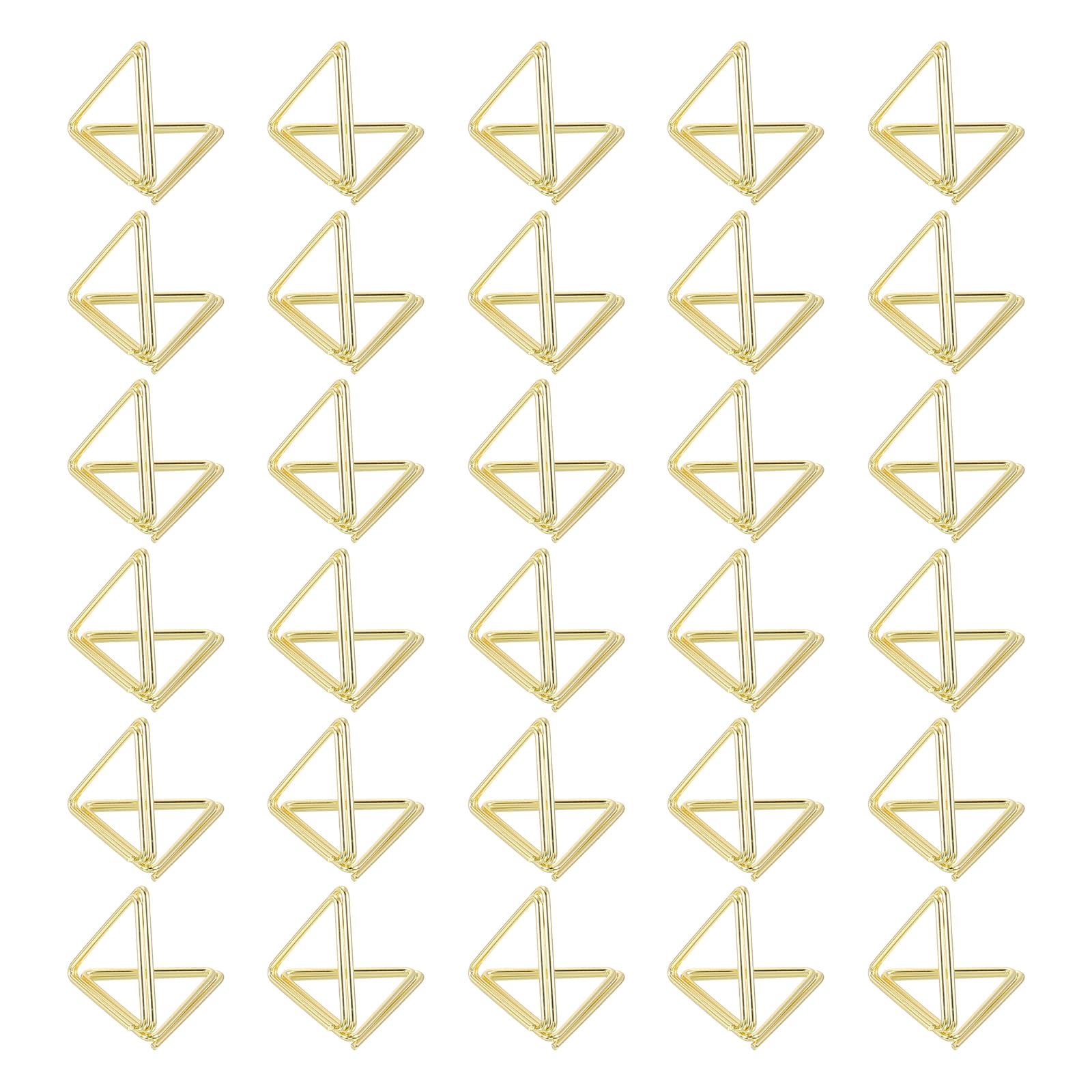 uxcell 30Pcs Triangle Shape Table Number Holders Mini Place Card Holders Carbon Steel Picture Holders for Tables Centerpieces, Wedding Reception, Parties, Banquets, Golden