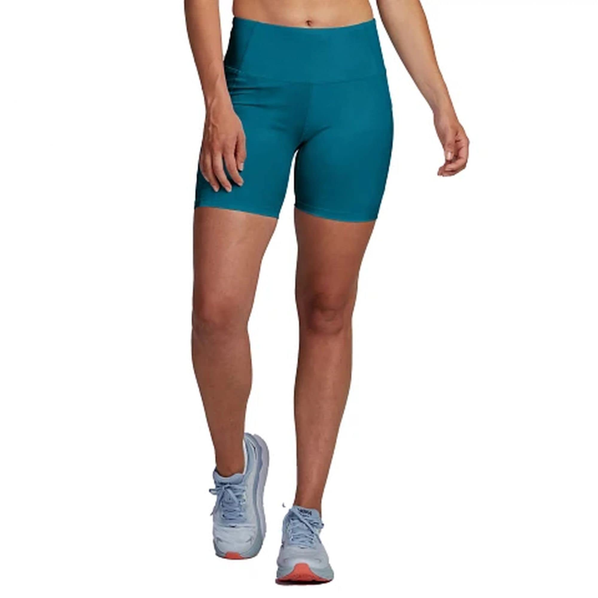 KORSA Hypnotic Compression 6" Short 2.0 for Women with Pockets | Moisture Wicking, High Waisted & Core Support | for Running, Yoga & Gym | Deep Water, Medium