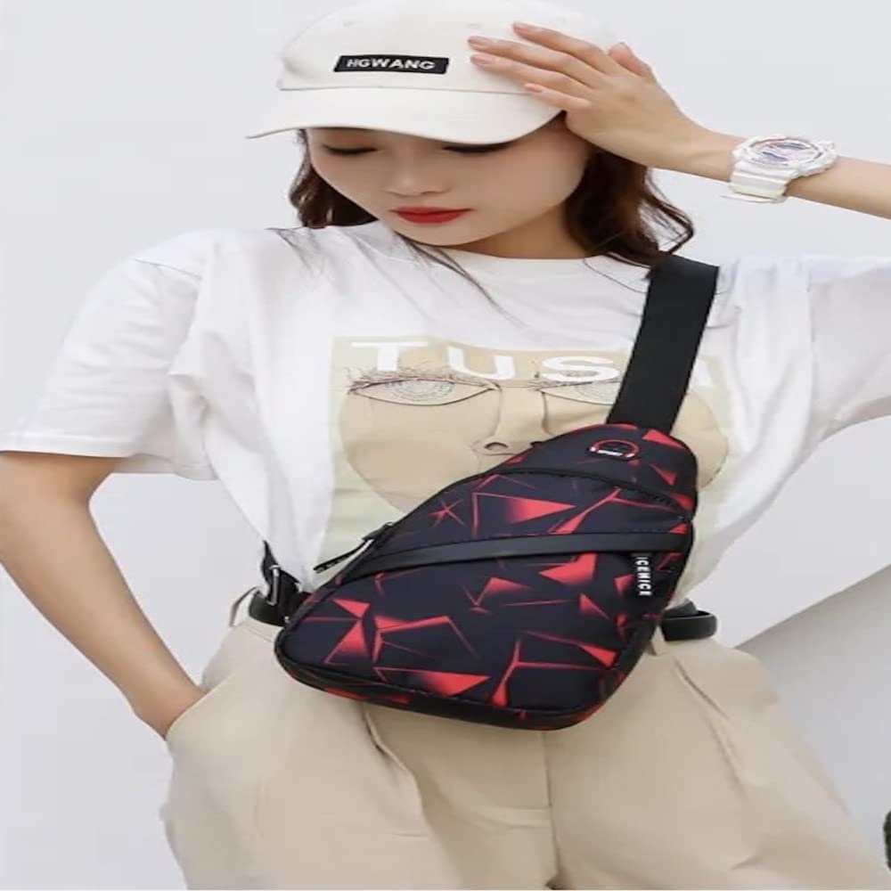 Multipurpose Sling Shoulder Crossbody Chest Bag With Adjustable Strap, Lightweight For Walking Running Cycling Hiking Travel