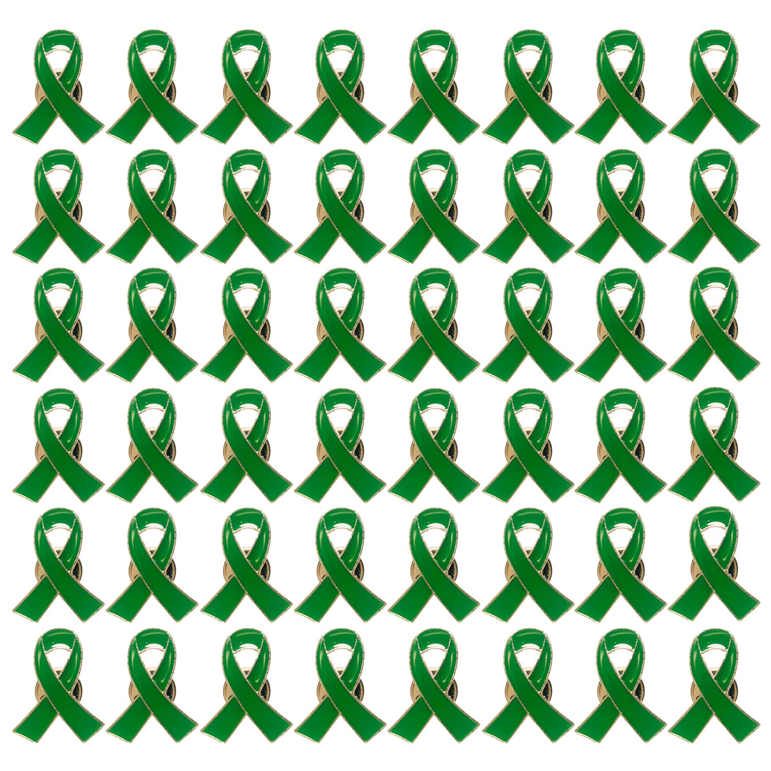 Mental Health Awareness Pin 50 Pcs Green Ribbon Pins Liver Cancer Cerebral Palsy Organ Donation Awareness Products