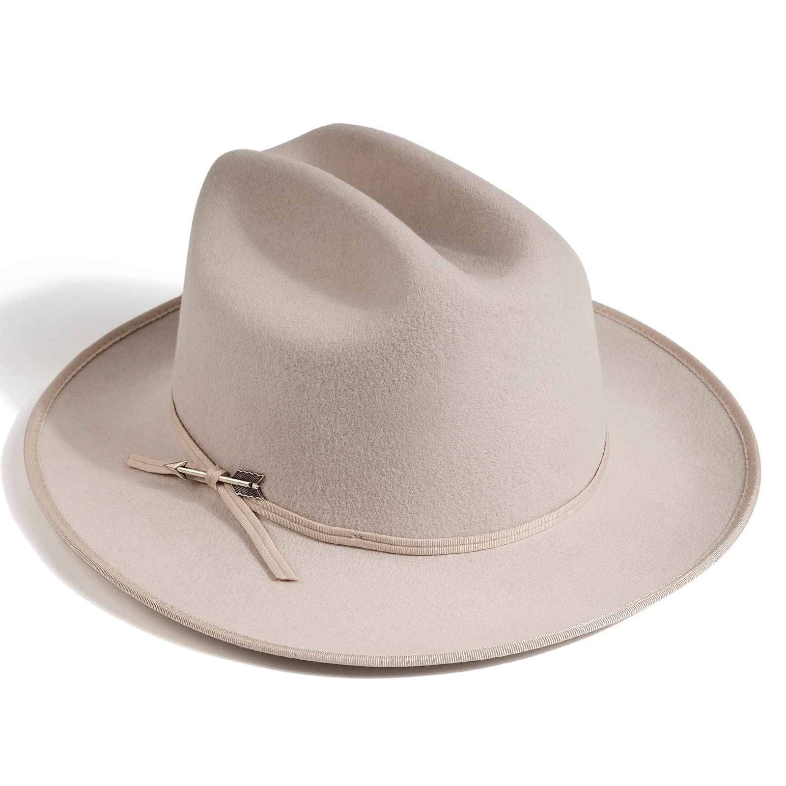 Open Road Hat Fedora Hat Pure Wool Felt Hat Vintage Rancher Hat Airway Vented Panama Hats for Men Women
