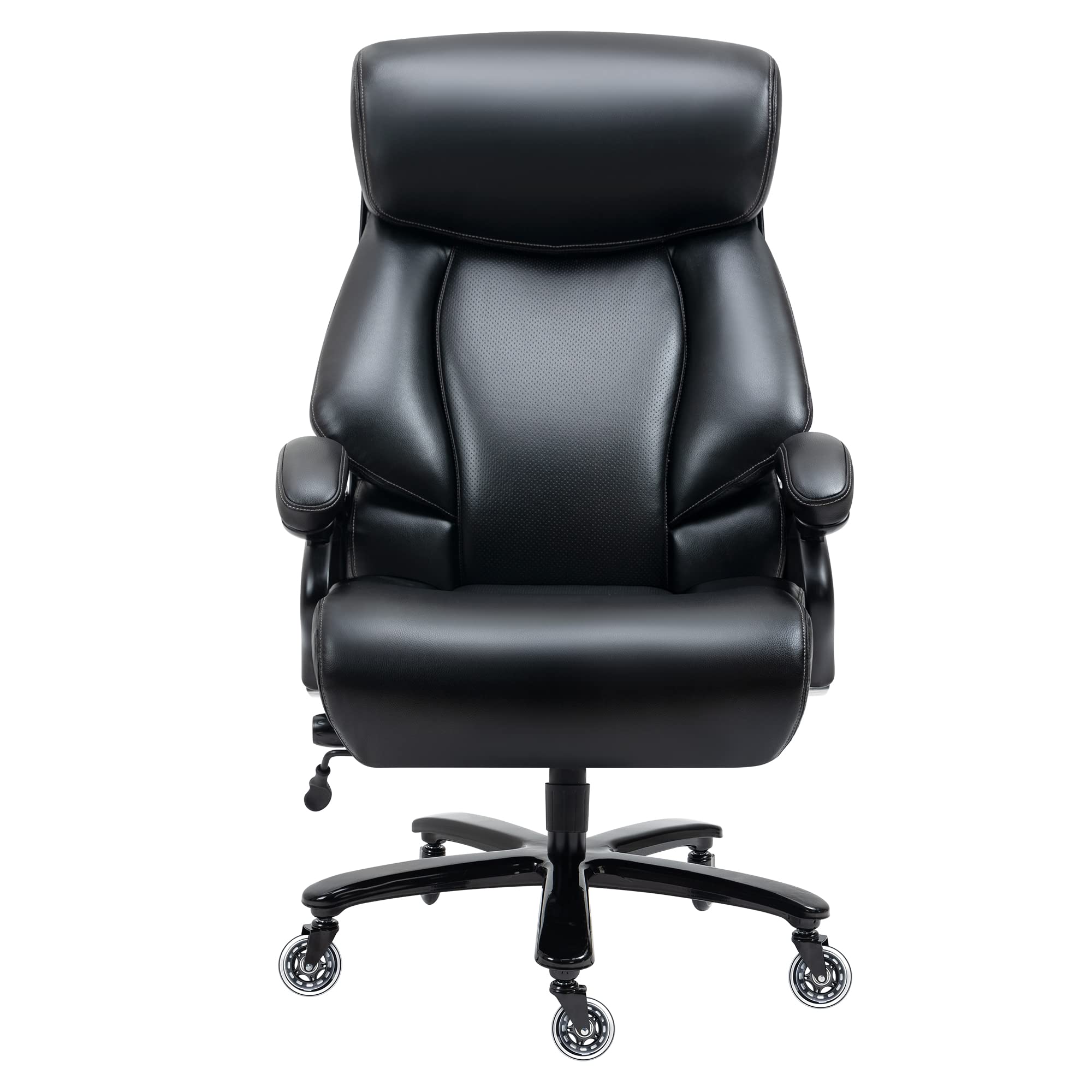 KJZ Big and Tall Office Chair, 400lb Office Chair, Heavy Duty Ergonomic Computer Desk Chair, Executive Leather Chair, Adjustable Lumbar Support 360 Swivel Task Chair