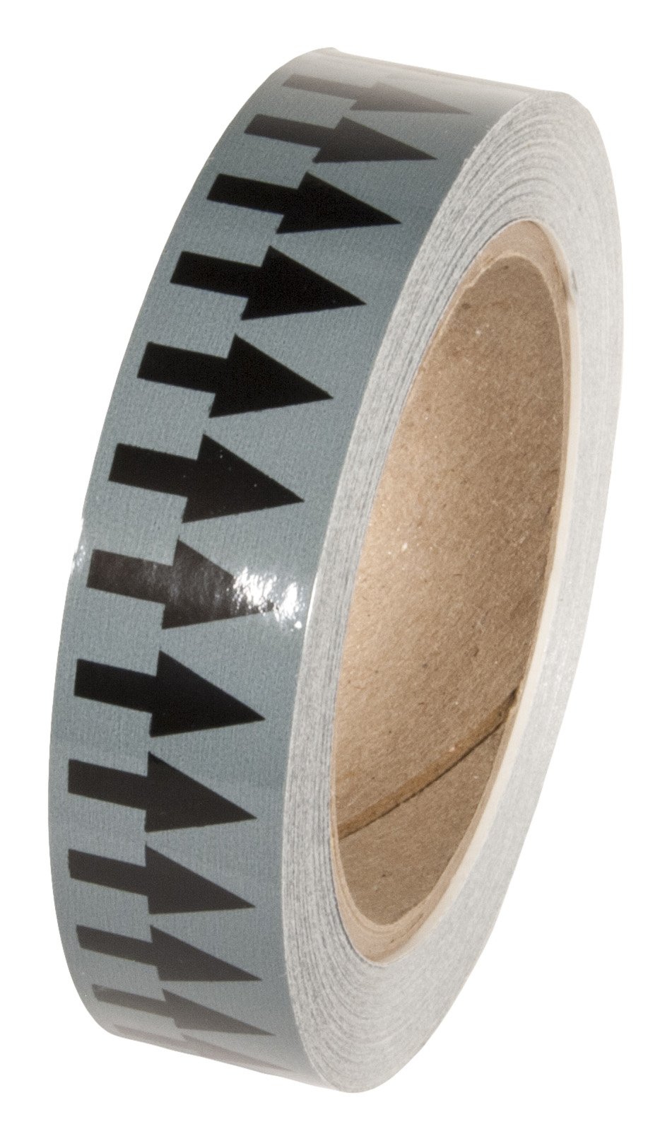 INCOM Manufacturing: Directional Flow Arrow Pipe Identification Vinyl Marking Adhesive Tape, 1 inch x 108 ft., Black/Gray