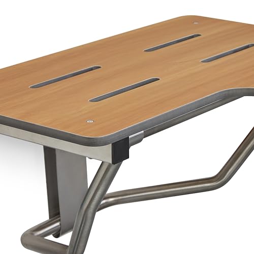 Seachrome 32" x 22.5β Teak Reversible Folding Transfer Tub/Shower Seat, ADA Compliant