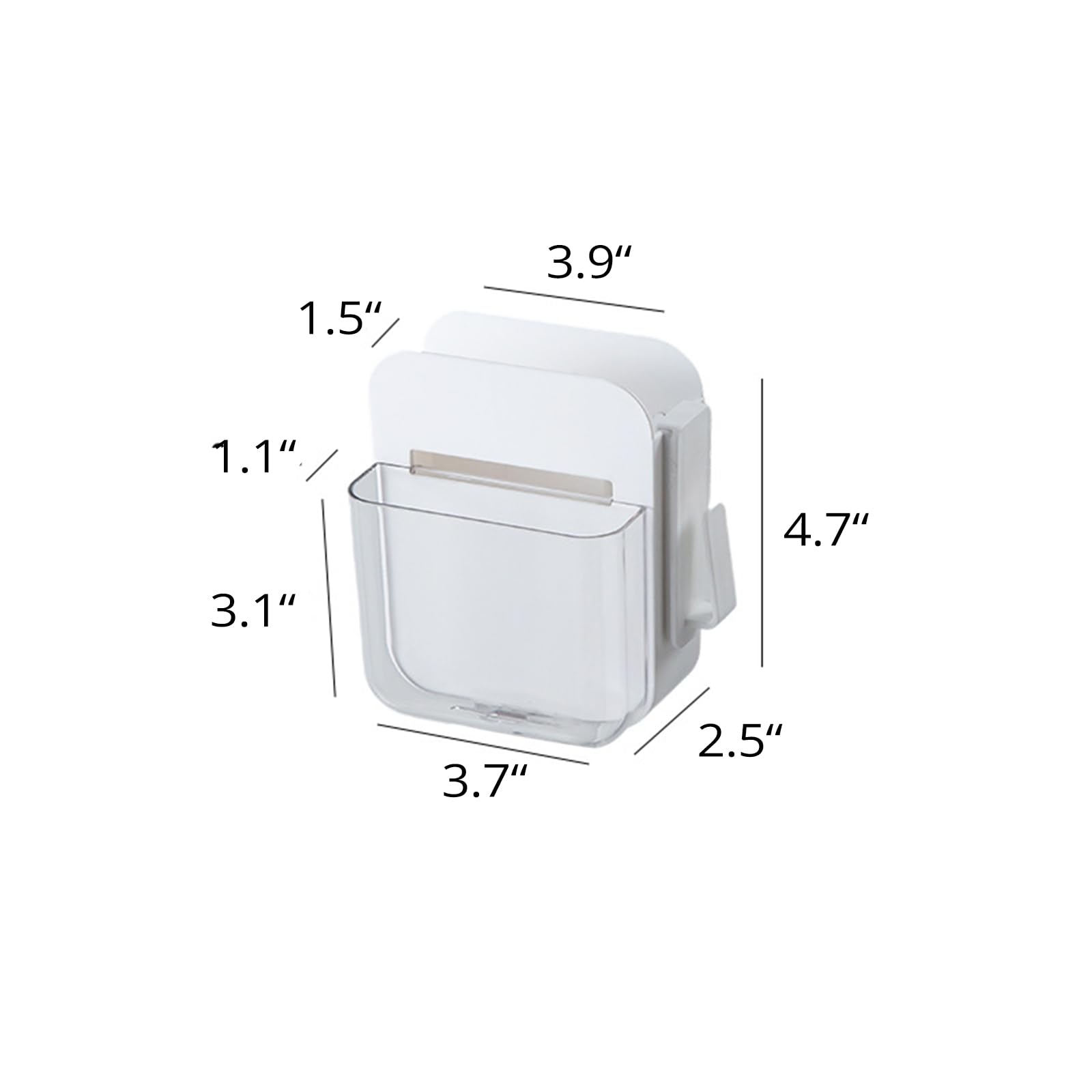 Remote Control Holder Wall Mount, 2 Compartments Storage Transparent Organizer Holds Up to 4 Remotes