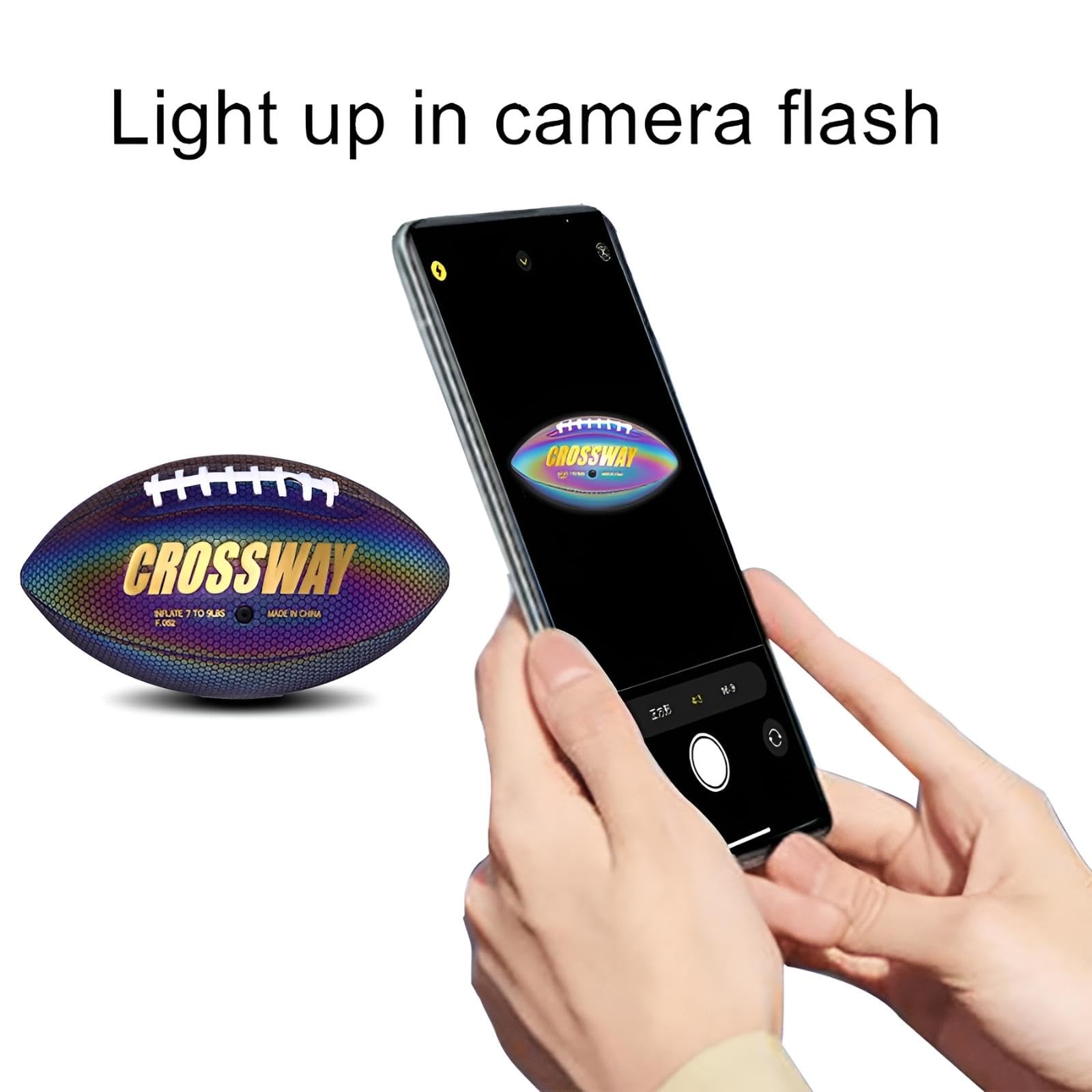 MAIBOLE Holographic Reflective Football, Capturing Stunning Moments with Cool Light-Reflection Tech, Indoor/Outdoor, Provides Enjoyable Sporting Experience, Ideal Gift