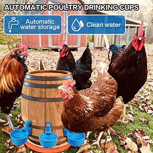 MYGIIKAKA Chicken Waterer Larger Automatic Chicken Waterer Cups DIY Poultry Chicken Waterer Kit 5 Gallon for Chicken, Duck, Goose, Rabbit (6 Pack)